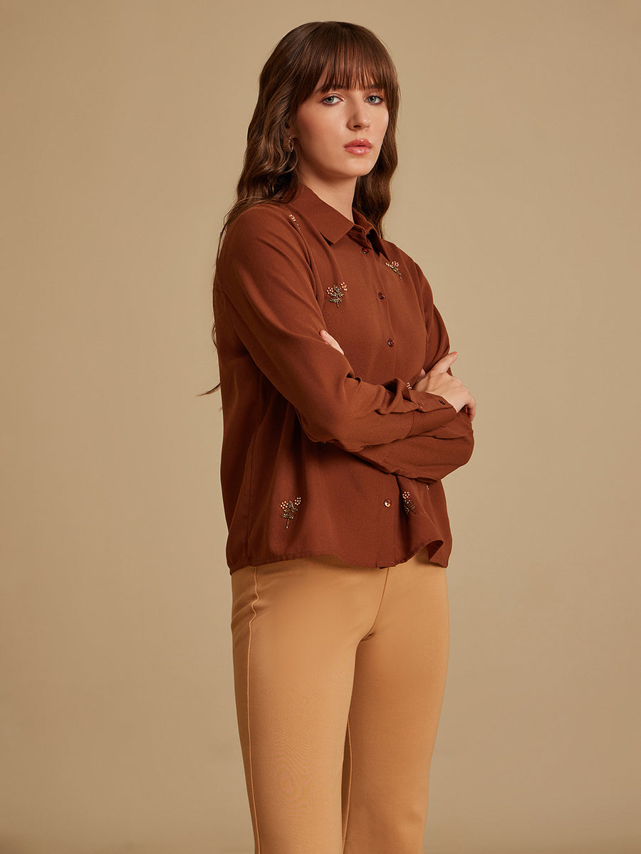 Ebony Embellished Shirt – KAZO