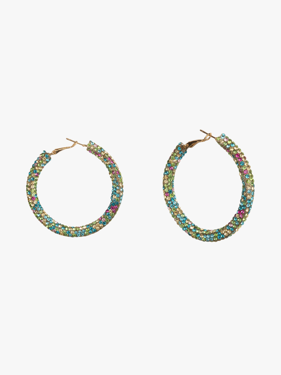 Gleaming Green Sparkle Hoops – KAZO